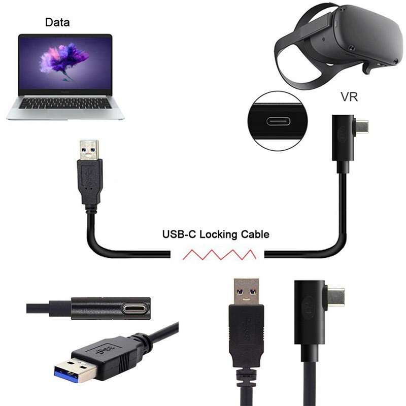 สายเคเบิลข้อมูล USB VR 3. Usb3 มาตรฐาน Type-C 1 แบบ 0 VR quest 5m ...