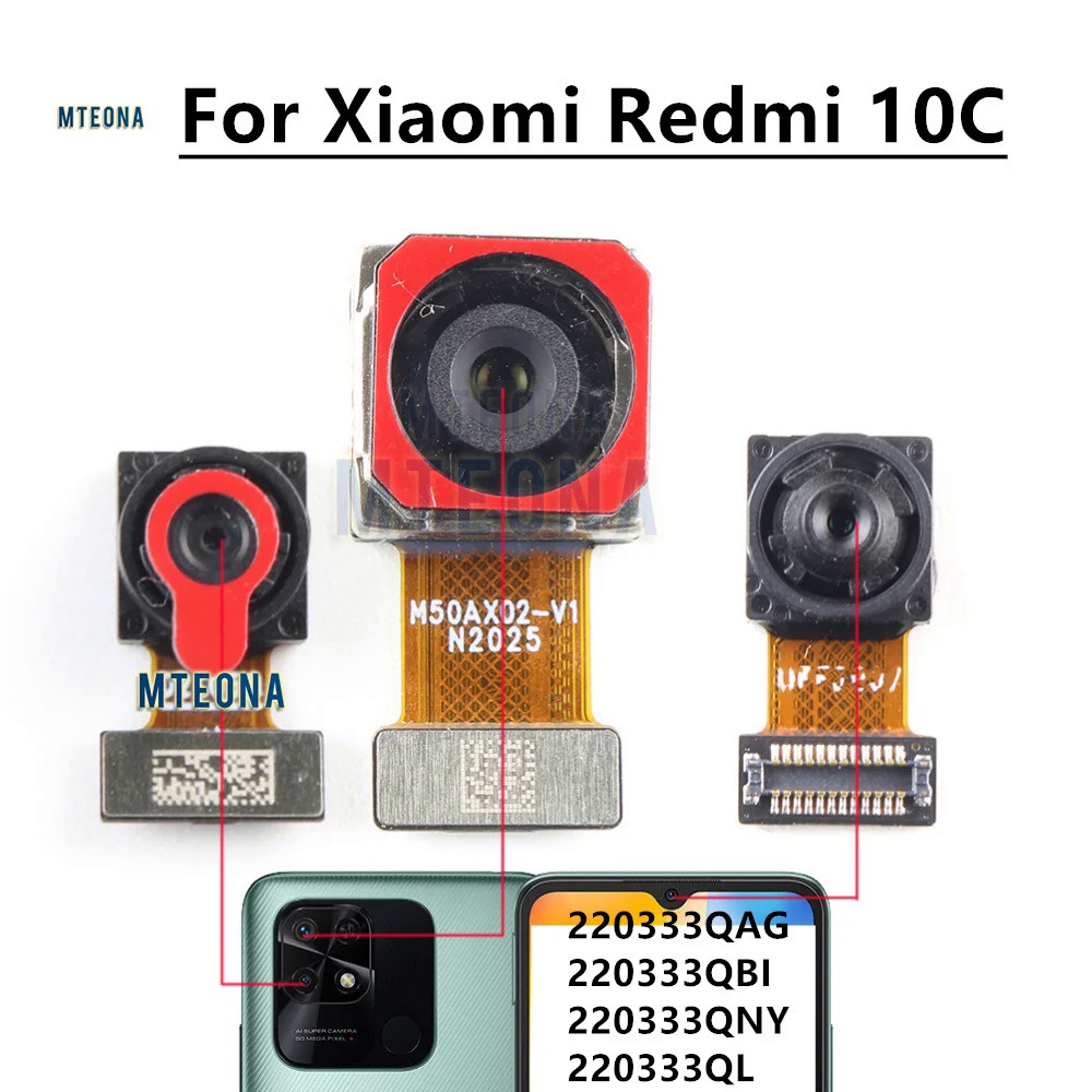 สายแพกล้องหน้า หลัง สําหรับ Xiaomi Redmi 10C ชิ้นส่วนซ่อมโมดูลกล้องขนาด ...