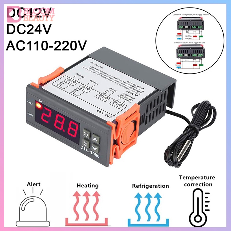 เทอร์โมสตัทควบคุมอุณหภูมิดิจิทัล LED STC-1000 DC12V DC24V AC110-220V | Shopee Thailand