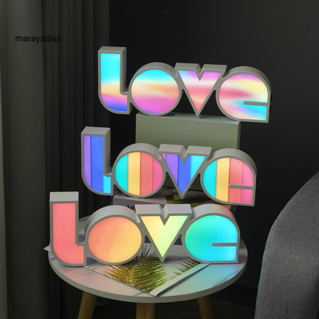 โคมไฟนีออน รูปตัวอักษร Love ประหยัดพลังงาน ใช้แบตเตอรี่ ชาร์จ Usb ...