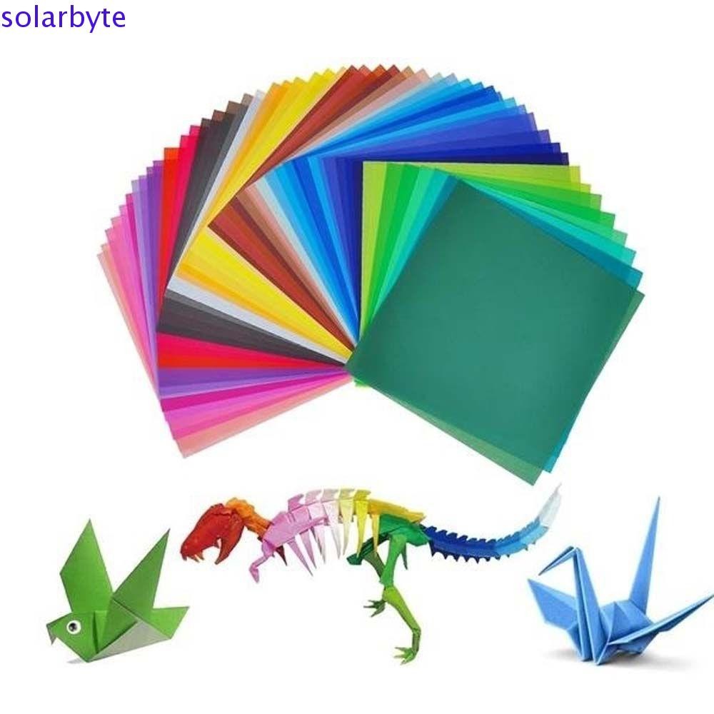 Solarbyte Origami บ้านเด็ก 10 สีกระดาษพับสแควร์สองด้านสําหรับ DIY ฉากหลังผนังสีกระดาษ | Shopee ...