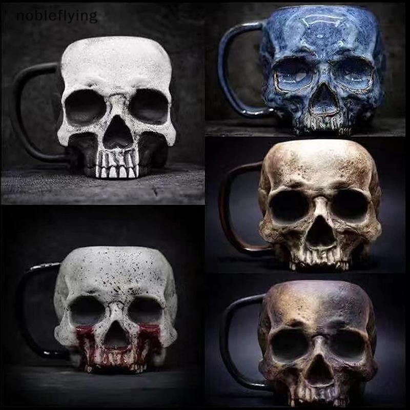 Nf 17oz เรซิ่น Skull ถ้วยเบียร์,ไวกิ้งนักรบ Skull Mug Tankard, ยุคกลาง Skull Drinkware แก้ว ...