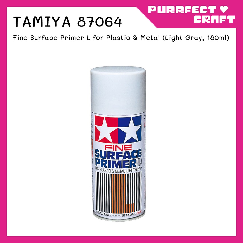 TAMIYA 87064 Fine Surface Primer L for Plastic & Metal (Light Gray ...