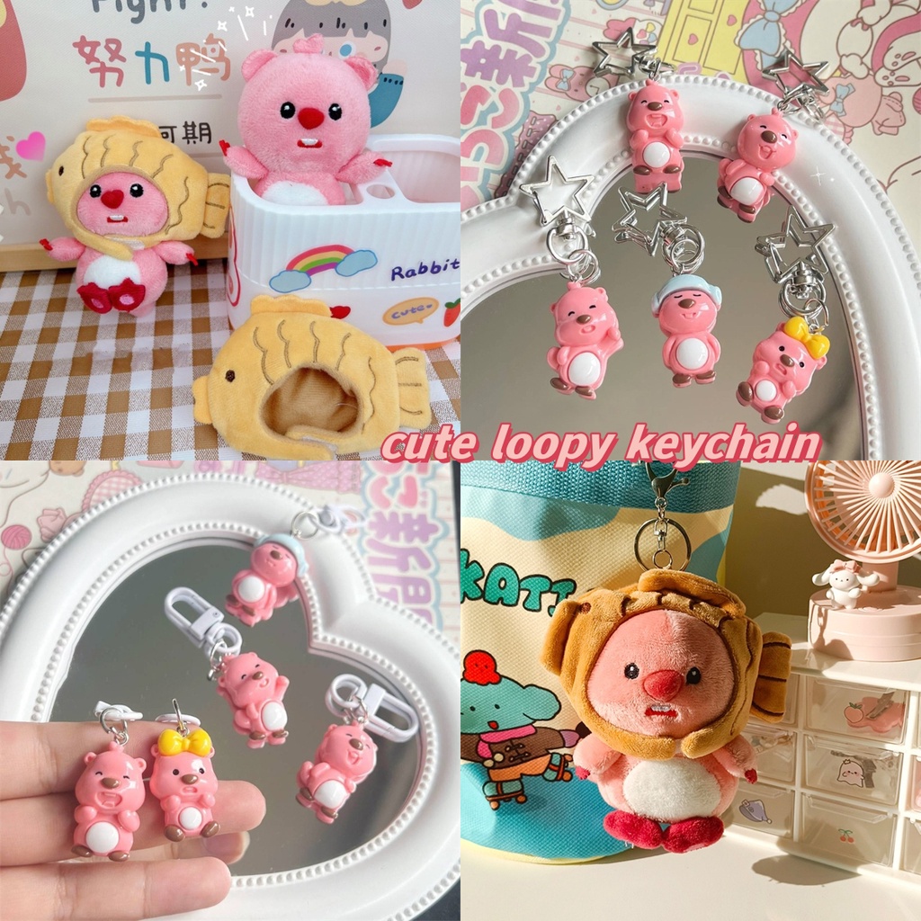 พวงกุญแจ จี้ตุ๊กตา Loopy Beaver น่ารัก เครื่องประดับ ของขวัญสําหรับเด็ก ...