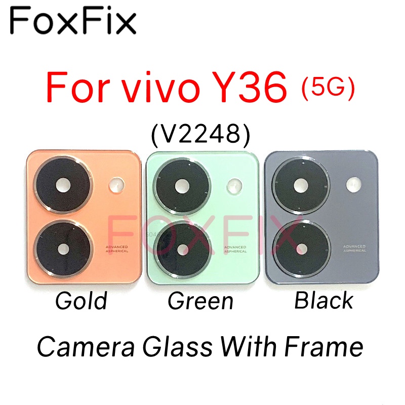 ฝาครอบเลนส์กล้องด้านหลัง พร้อมสติกเกอร์กาว แบบเปลี่ยน สําหรับ vivo Y36 ...
