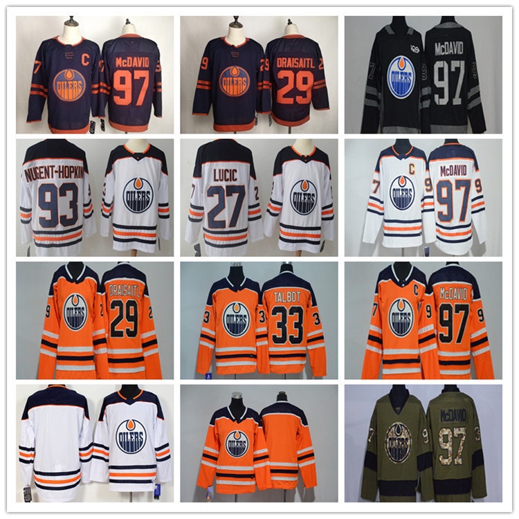 เสื้อกีฬาแขนสั้น ลายทีม Nhl Jersey Hockey Jersey 97 93 Oiler 97 93 ...