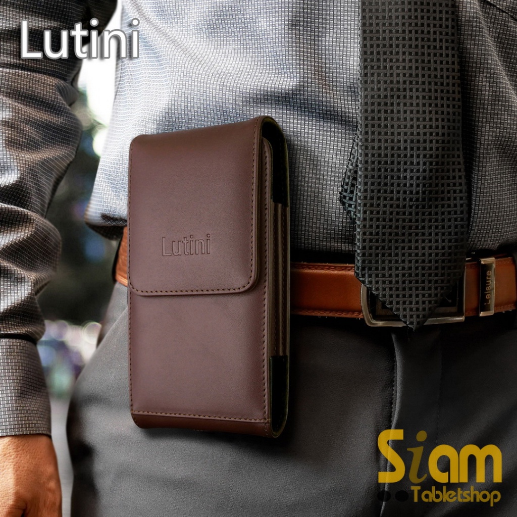 Lutini หนังแท้ !! ซอง กระเป๋า คาดเอว ใส่มือถือ 2 เครื่อง | Shopee Thailand