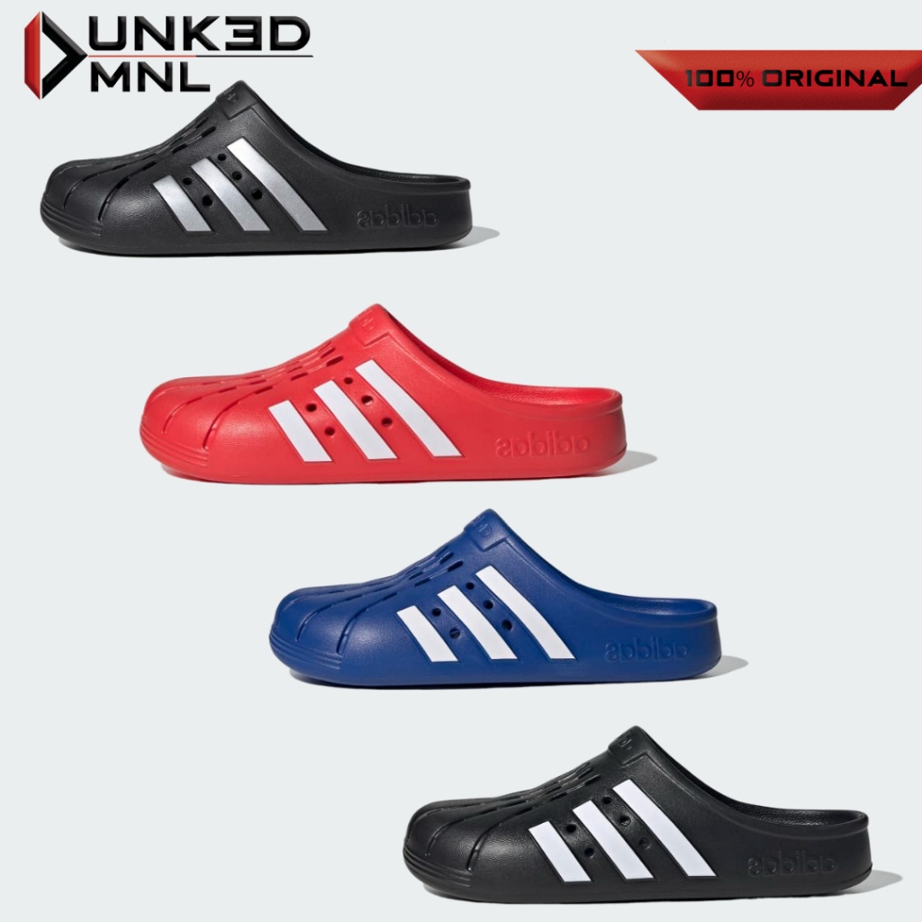 ,,ของแท้ 100% Adidas Clogs Slides "Black/ Vivid Red/ Blue" รองเท้า new ...