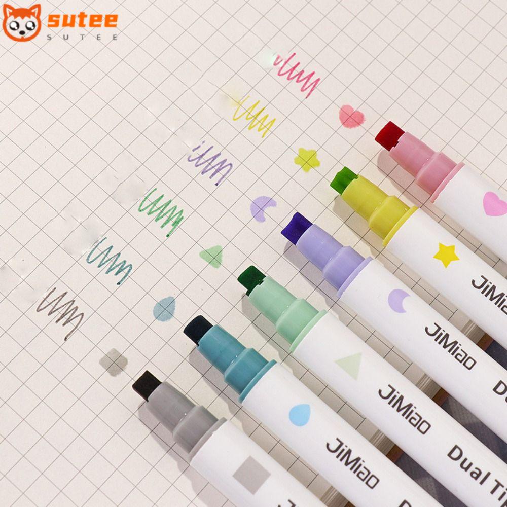 Sutee ปากกาไฮไลท์ หัวคู่ รูปดอกไม้ 6 สี ต่อชุด | Shopee Thailand