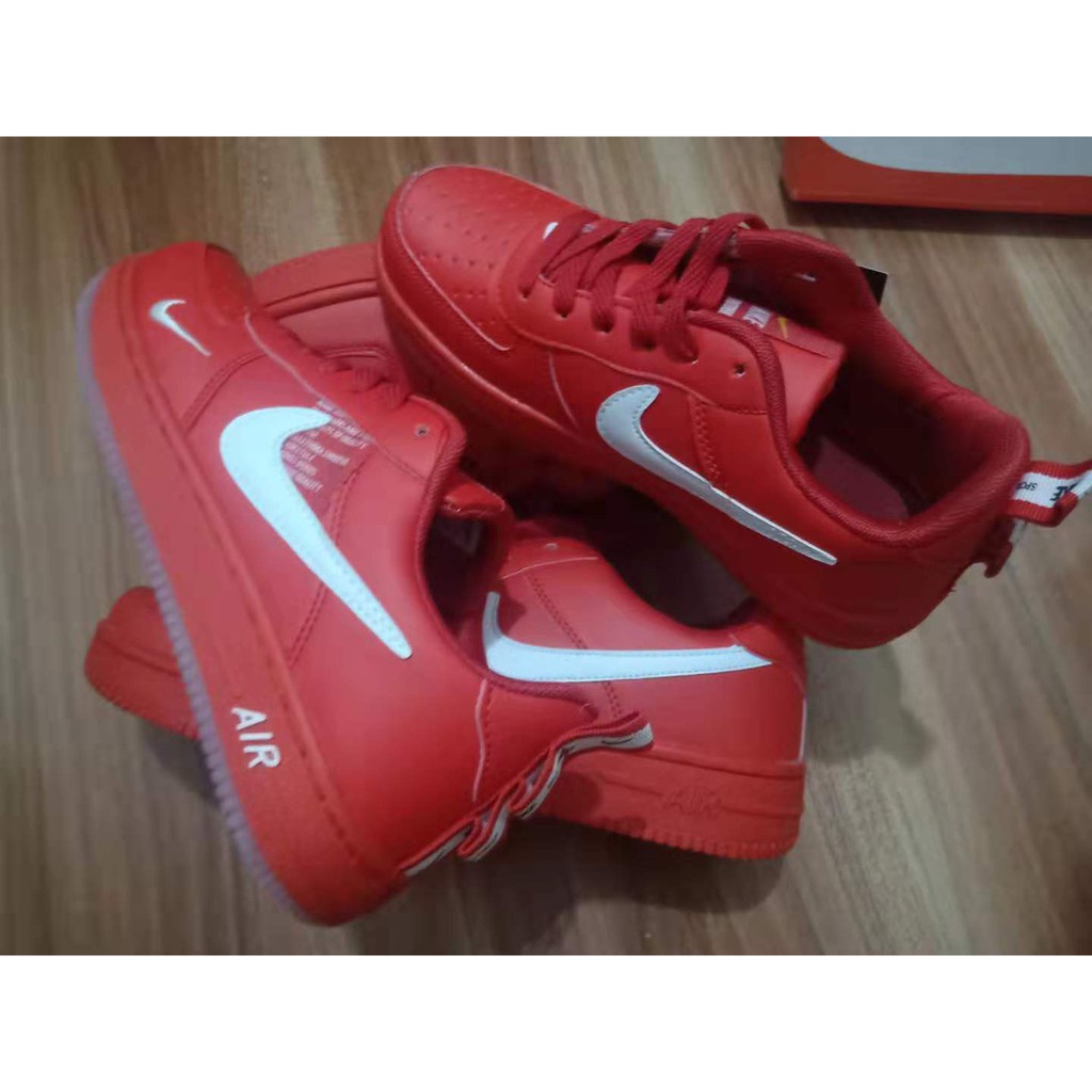 outdoorSAPATOS Nikel air force 1 AF1 07 Gym Red all red skateboard shoe ...