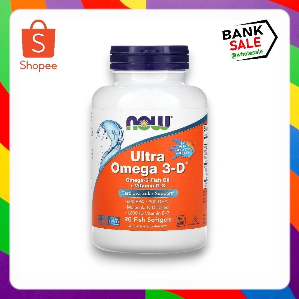 📢พร้อมส่ง 🔔 NOW Foods, Ultra Omega 3-D, EPA 600 มก./ DHA 300 มก. | Shopee Thailand