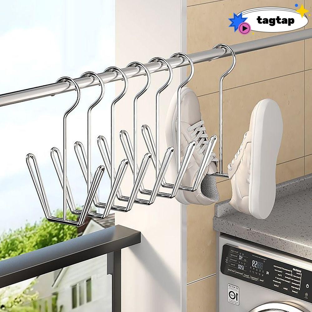 Tagtap 2 ชิ้นที่แขวนรองเท้า, ราวตากผ้าสแตนเลสกันลื่น, มัลติฟังก์ชั่นหนา ...