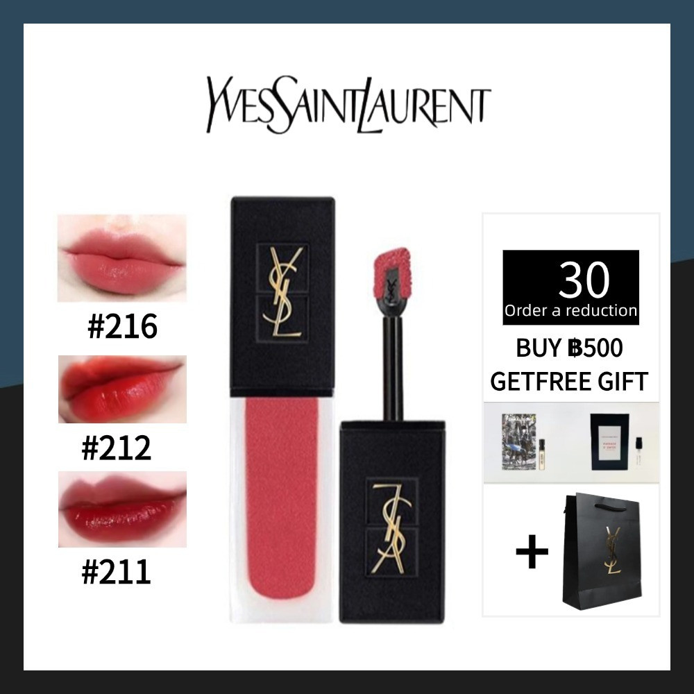 【แท้%】 YSL Yves Saint Laurent lipstick New Black Cover Frosted Matte ...