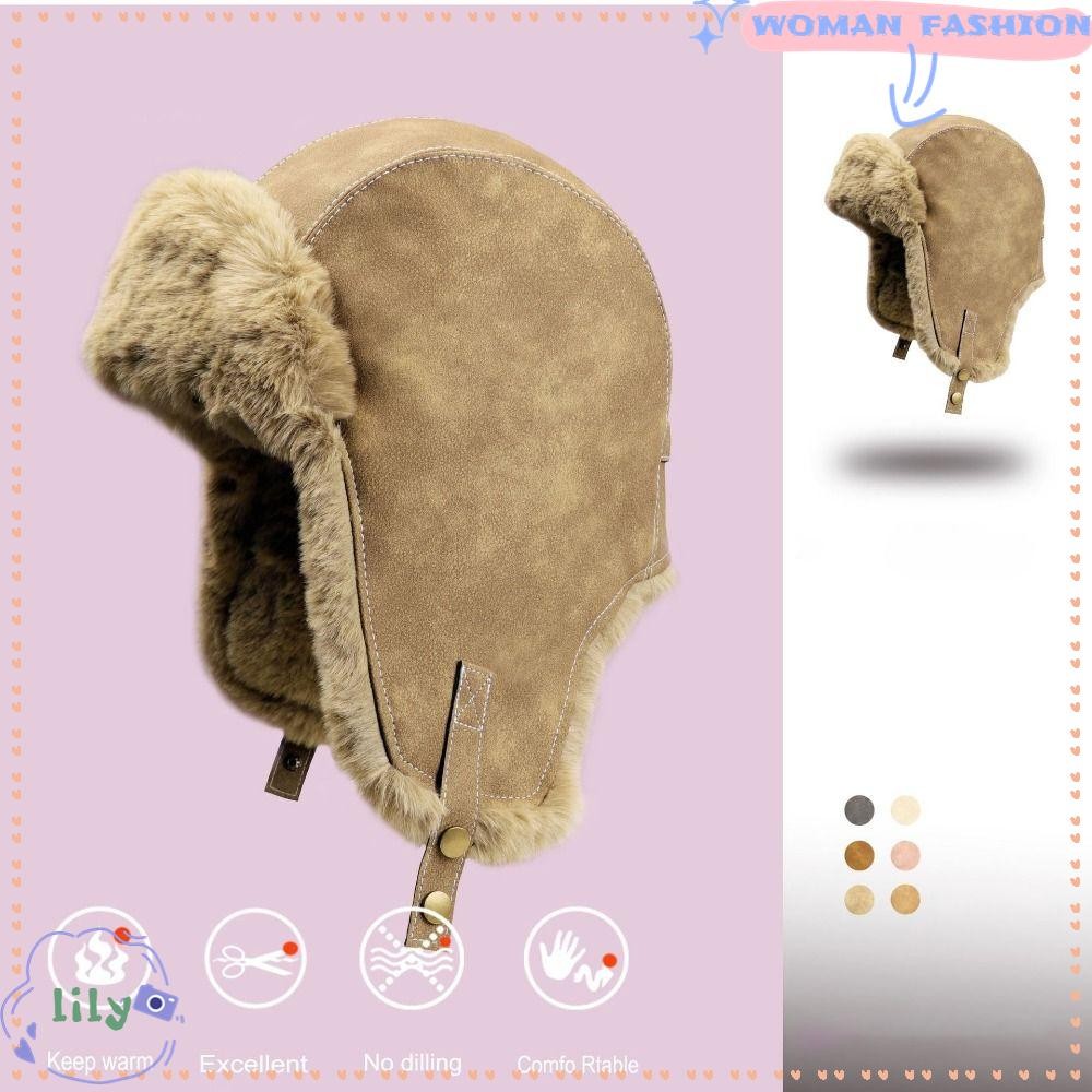 Lily Bomber Cap, หมวกสกีป้องกันหูที่อบอุ่น, ตุ๊กตาหนา Faux Fur Bonnet ...