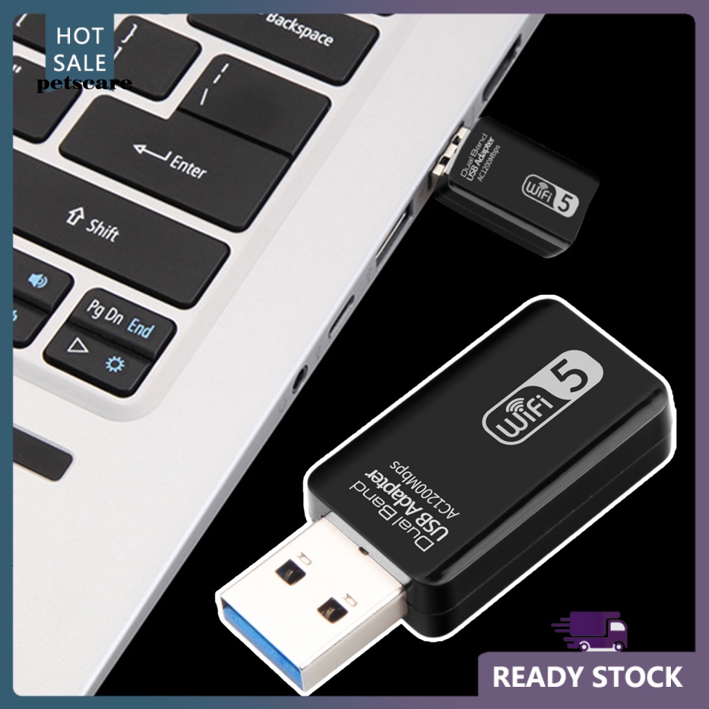 Qca อะแดปเตอร์การ์ดเครือข่าย WiFi ไร้สาย 1200Mbps Dual Band USB30 24 58GHz สําหรับ Windows XP ...