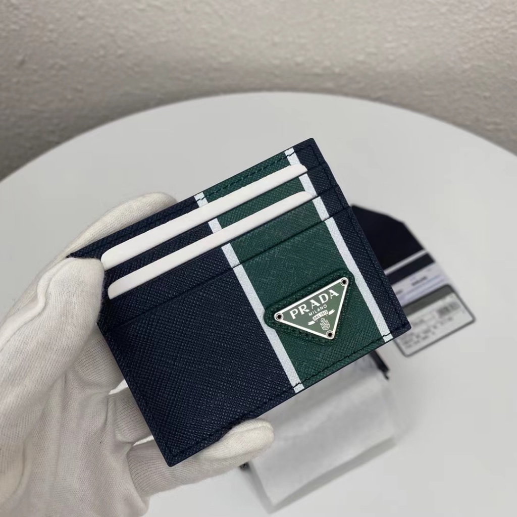 [Top Original Order+Serial Number] PRADA กระเป๋าใส่นามบัตร ลายไม้กางเขน ...