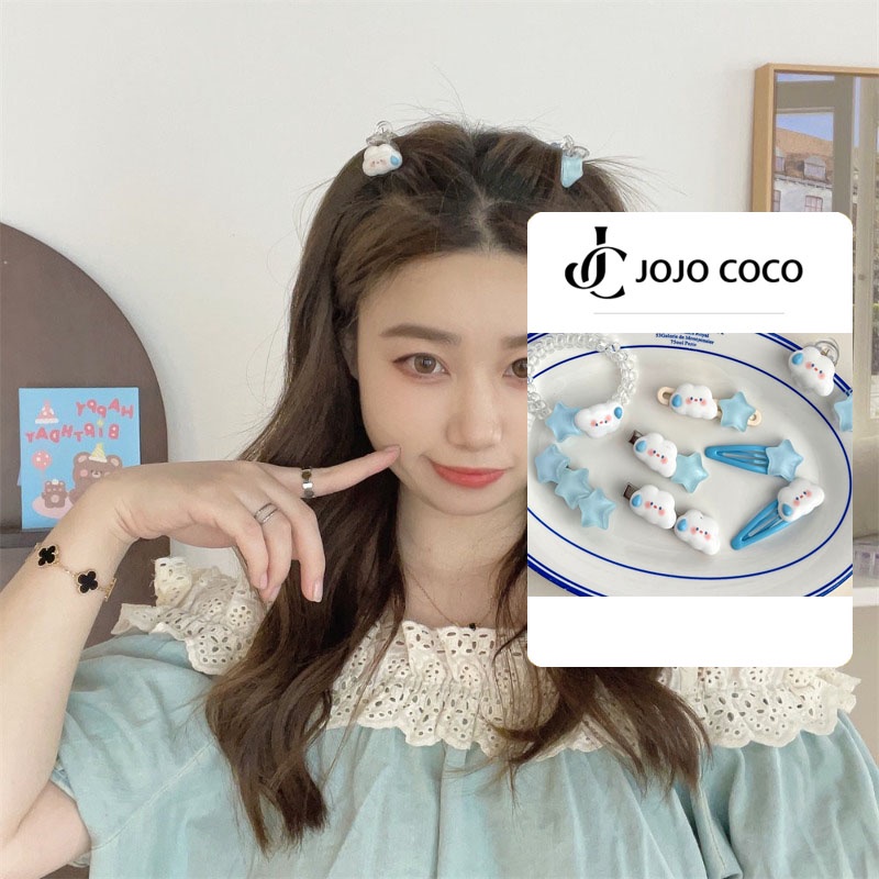 Jojo COCO ใหม่ กิ๊บติดผม ลายการ์ตูนเมฆ ดาว เป็ด น่ารัก หวานแหวว หน้าม้า ...