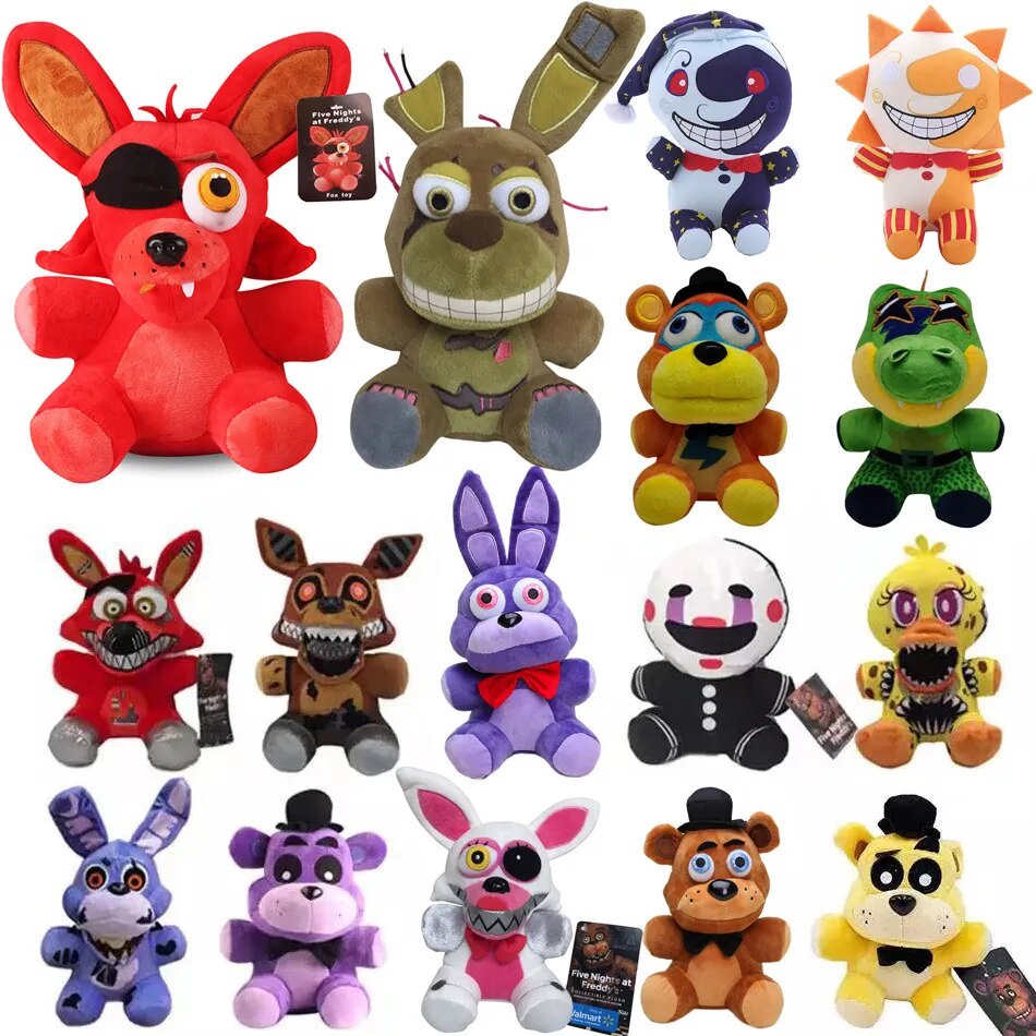 20cm FNAF Plush Toys Kawaii Freddys Animal Foxy Bonnie Bear Ribbit ...