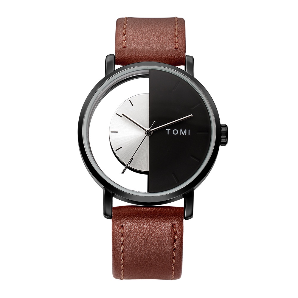 TOMI Hollow Design มุมมองนาฬิกา Unisex Casual แฟชั่นผู้ชายเกาหลีนาฬิกา ...