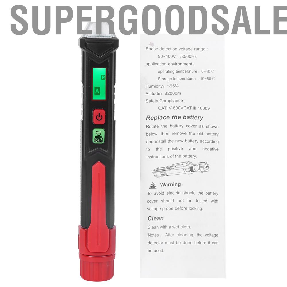 Supergoodsales Non-Contact Voltage Tester AC12-1000V 3 Phase Rotation ...
