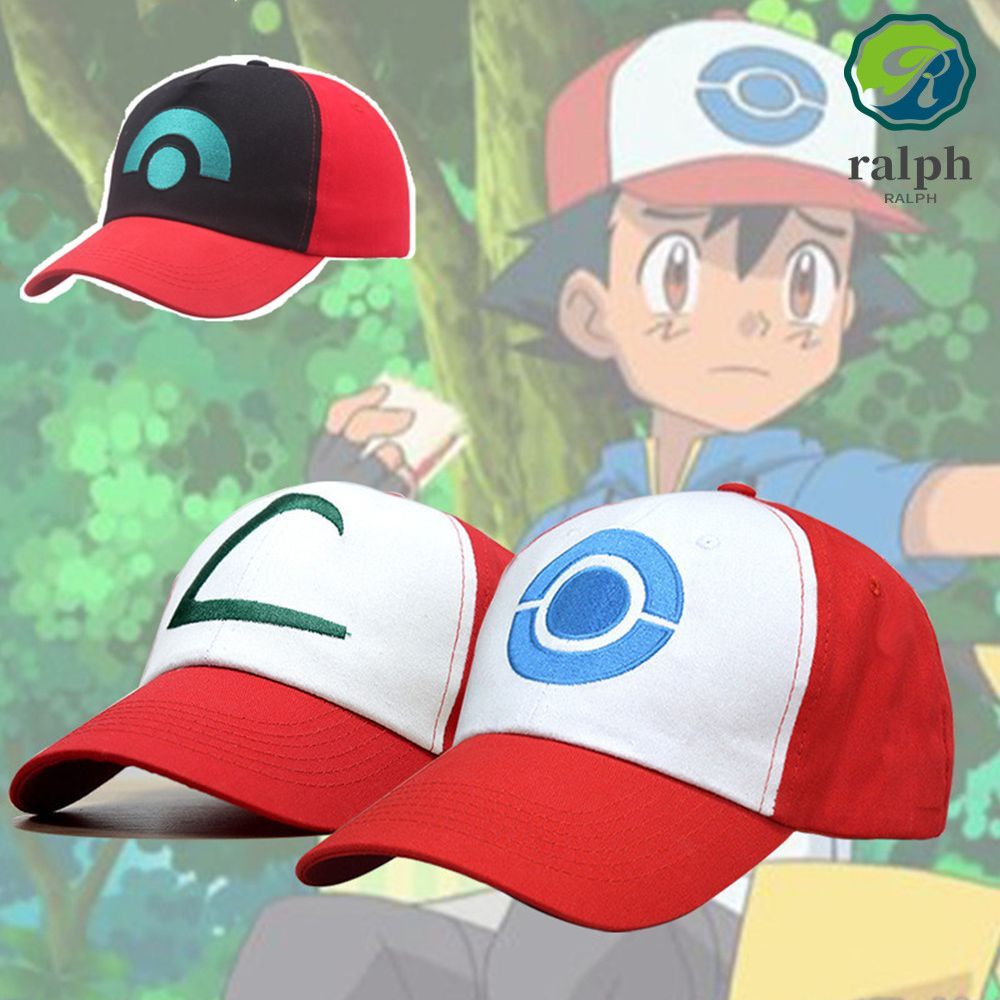 Ralph Pokemon หมวกเบสบอลปรับอะนิเมะตัวอักษรผ้าฝ้ายสีแดงหมวกกอล์ฟหมวก ...