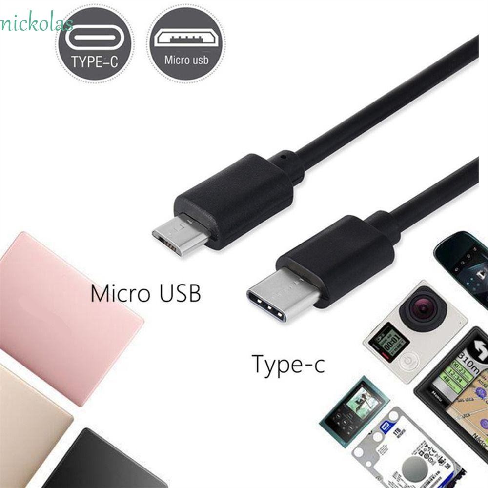 Nickolas Type C ถึง Micro USB สายไฟสายชาร์จแบบพกพา USB-C ชาย Micro B ...