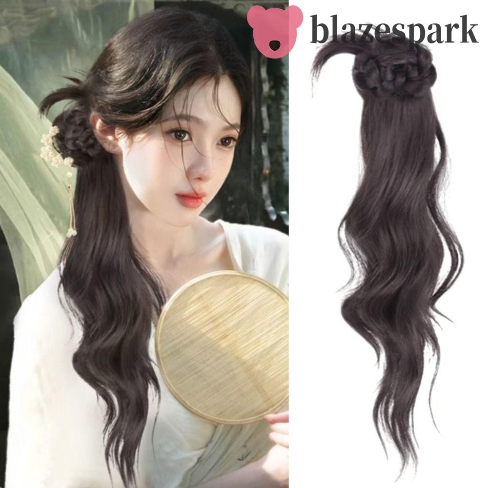 Blazespark ผมหางม้ายาว, ส่วนต่อขยายผมหางม้า ใหม่สไตล์จีน Claw คลิปวิกผมหางม้า, อินเทรนด์ ...
