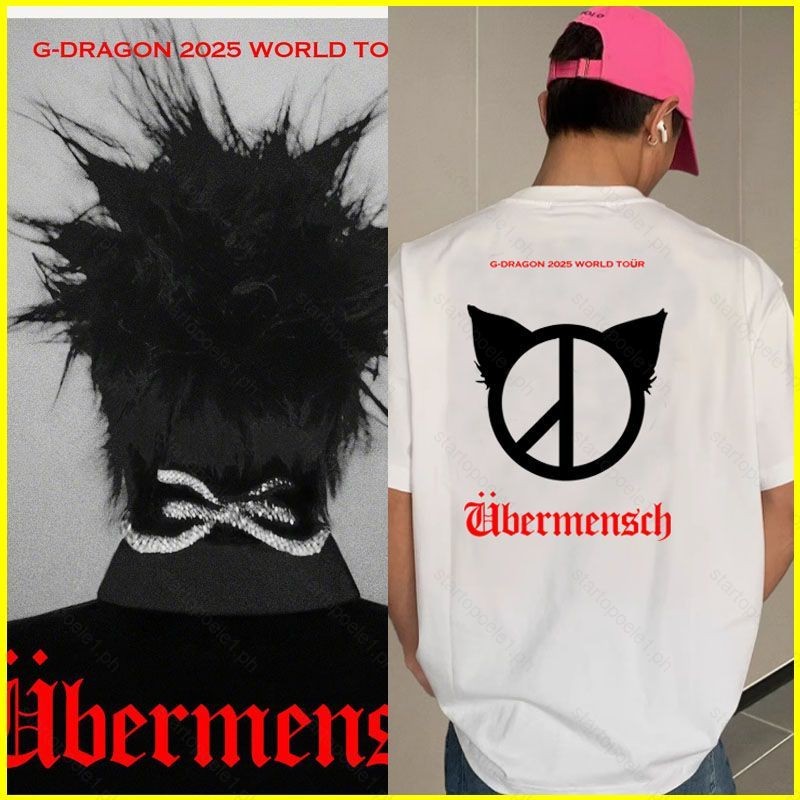 Bx GD 2025 คอนเสิร์ต Ubermensch เสื้อยืด G-dragon แฟน ๆ รองรับเสื้อแขน ...