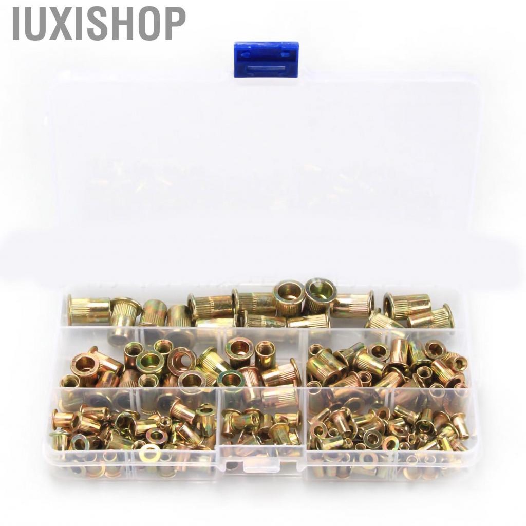 Iuxishop 165PCS Rivet Nuts Assortment Color Zinc Plating Flat Head ...