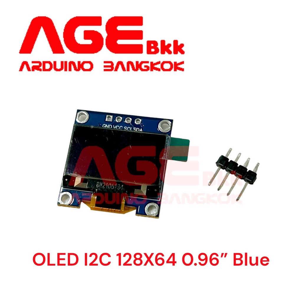 จอแสดงผล OLED Display I2C Module 0.96" 128x64 for Arduino สีน้ำเงิน ...