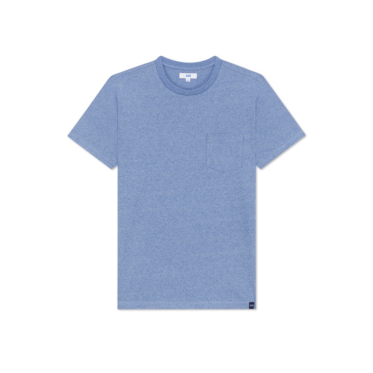 AIIZ (เอ ทู แซด) - เสื้อยืดคอกลมผู้ชายผ้ามูลิเน่มีกระเป๋าปะด้านหน้า Men ...