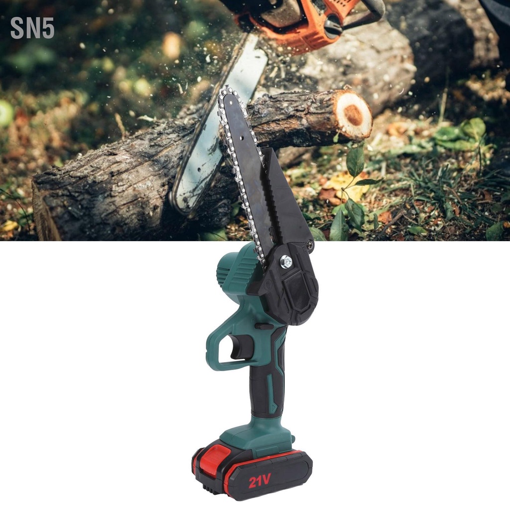 SN5 เลื่อยลูกโซ่ไฟฟ้าขนาดเล็ก 550W 21V ตัดแต่งสวน 1 แบตเตอรี่ลิเธียม ชาร์จ 6in L AC100‑240V ...