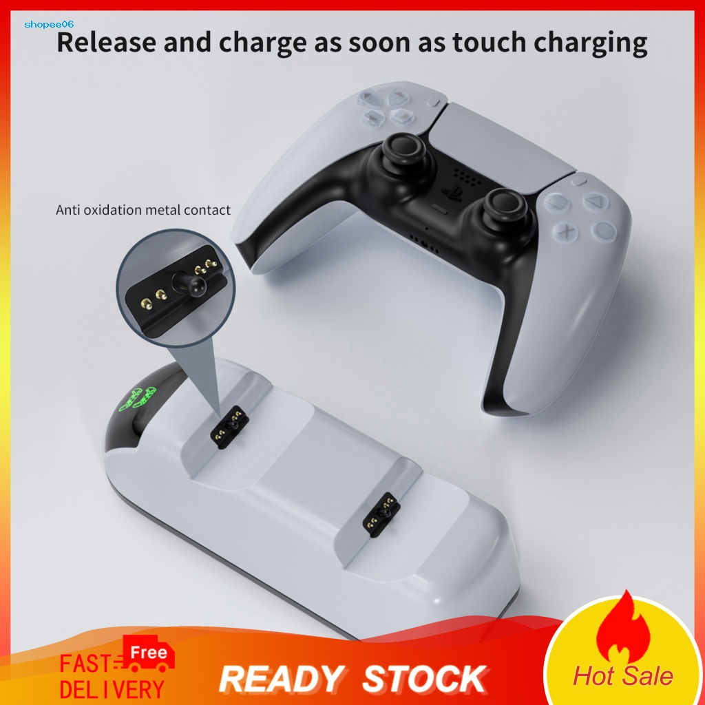 Setn แท่นชาร์จคอนโทรลเลอร์ ฐานคู่ ไฟแสดงสถานะ LED พลังงานสูง โลหะ ชาร์จเร็ว Type-C สําหรับ PS5 ...