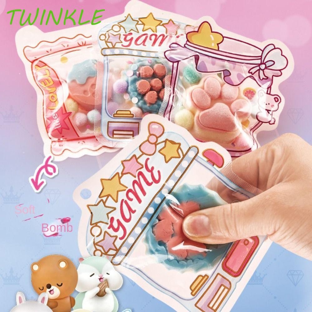 Twinkle1 Cat Paw Mochi วัสดุ Pack, Blowable Bubble DIY Craft Pinching ...