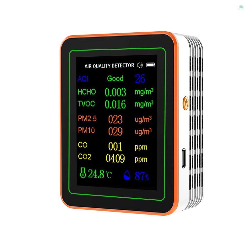 10 in 1 Air Quality Monitor PM2.5 PM10 CO CO2 TVOC HCHO AQI อุณหภูมิ ...