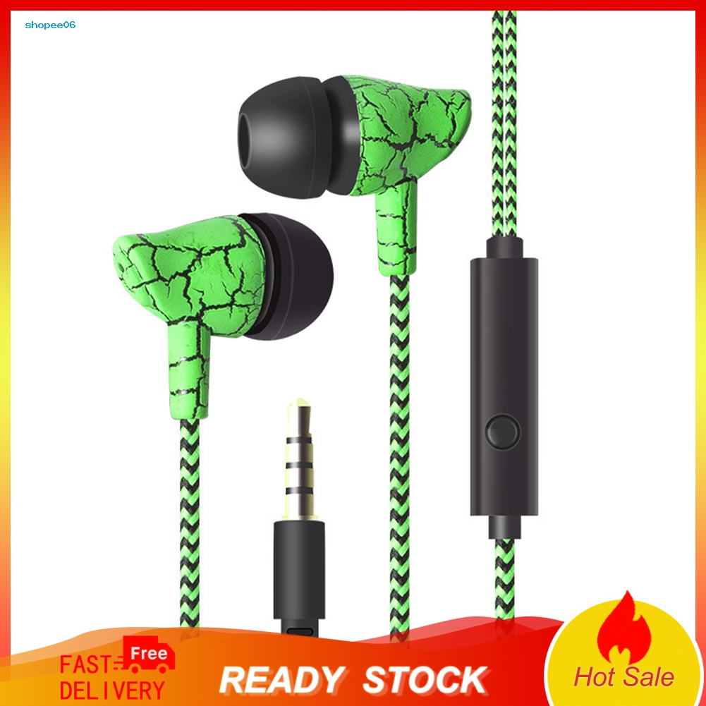 Setn ชุดหูฟังอินเอียร์ แบบถัก พิมพ์ลาย ควบคุมระดับเสียง | Shopee Thailand