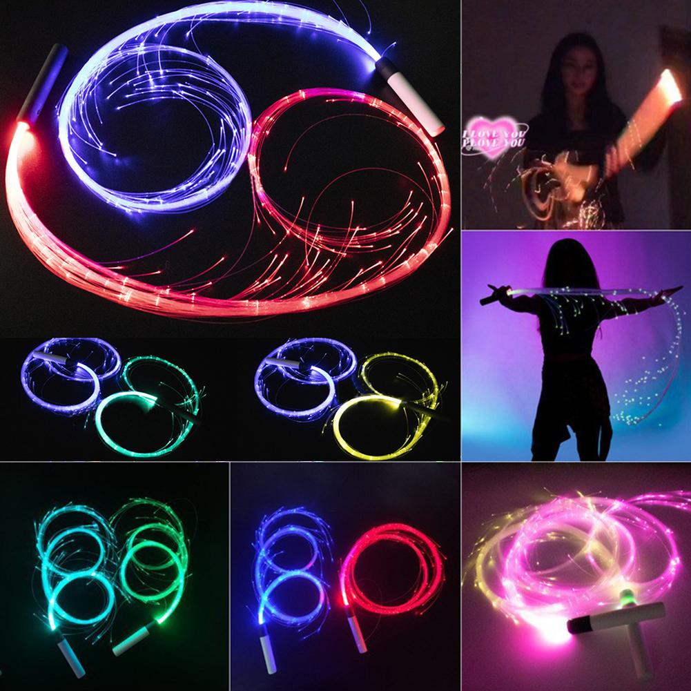 แส้ไฟเบอร์ออปติก LED 67 นิ้ว 360° ของเล่นไฟเทศกาล Pixel Rave Flow EDM ...