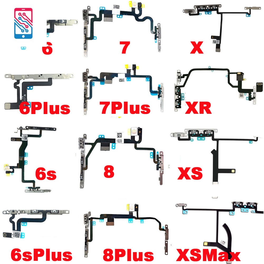 ปุ่มปรับระดับเสียง และสวิตช์ปิดเสียง สายเคเบิลอ่อน สําหรับ iPhone 6 6Plus 6s 6sPlus 7 7Plus 8G 8 ...