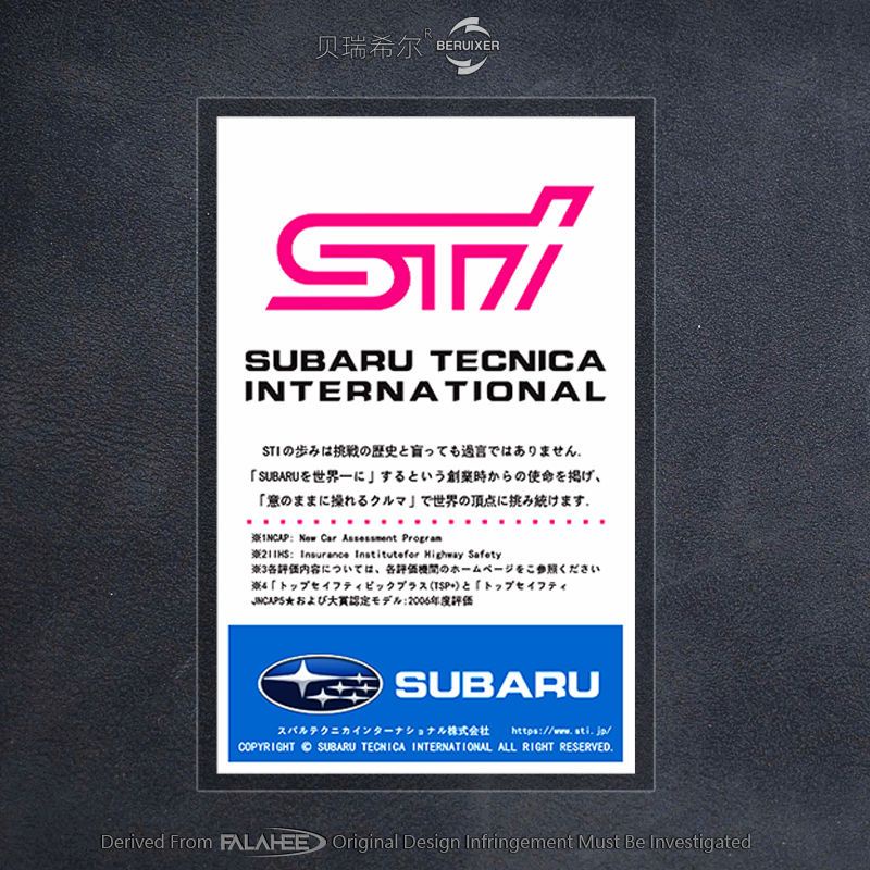 SUBARU car front windshield sticker OUTBACK FORESTER XV BRZ LEGACY ...