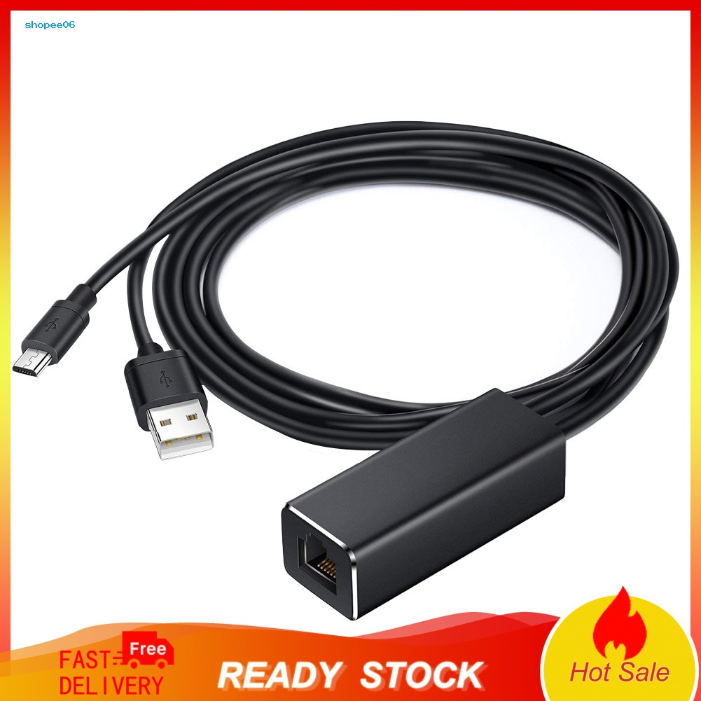 Setn 2 in 1 สายเคเบิลอะแดปเตอร์เครือข่ายอีเธอร์เน็ต Micro USB สําหรับ Chromecast Fire TV Stick ...