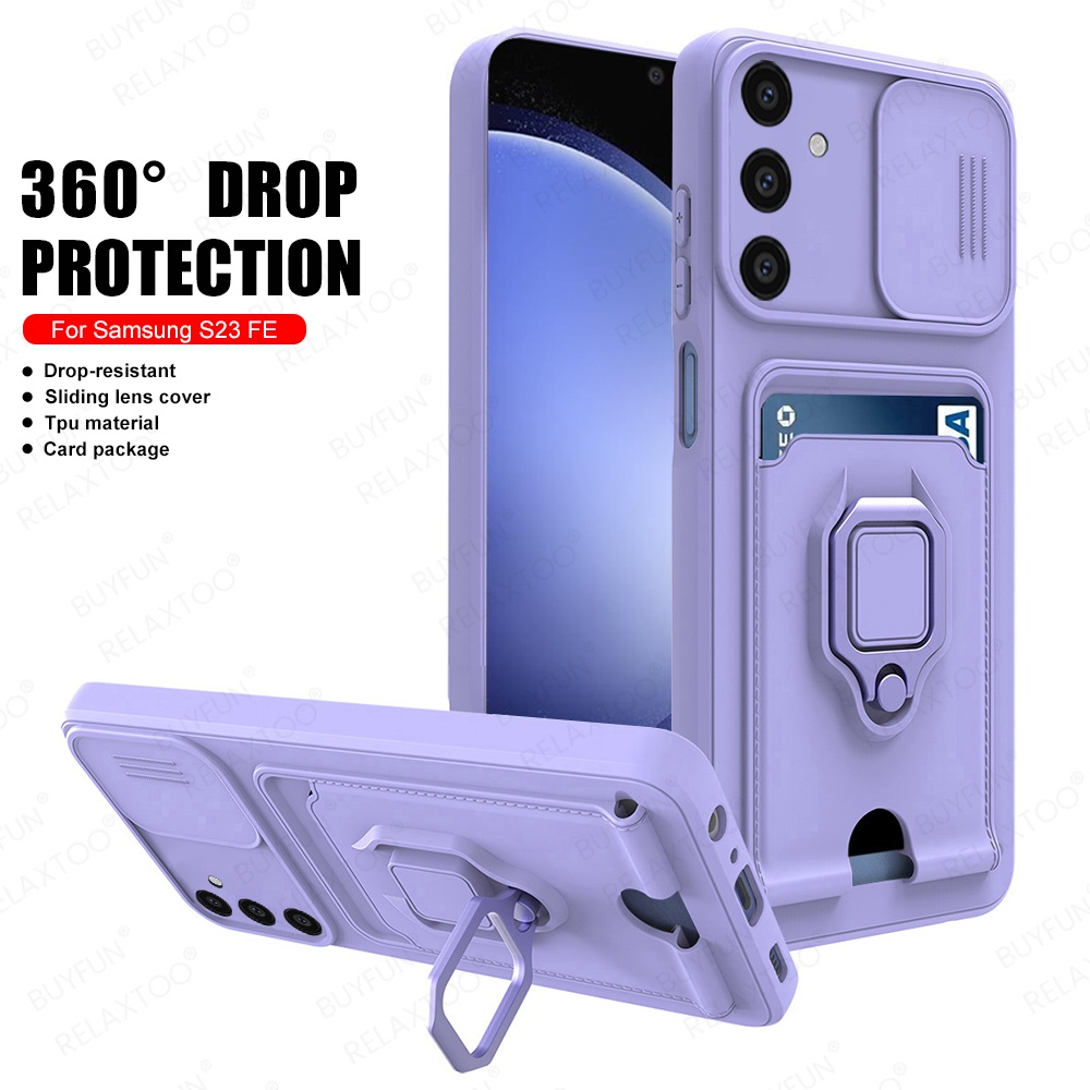 เคสโทรศัพท์มือถือแบบนิ่ม TPU กันรอยเลนส์กล้อง พร้อมช่องใส่บัตร สําหรับ ...