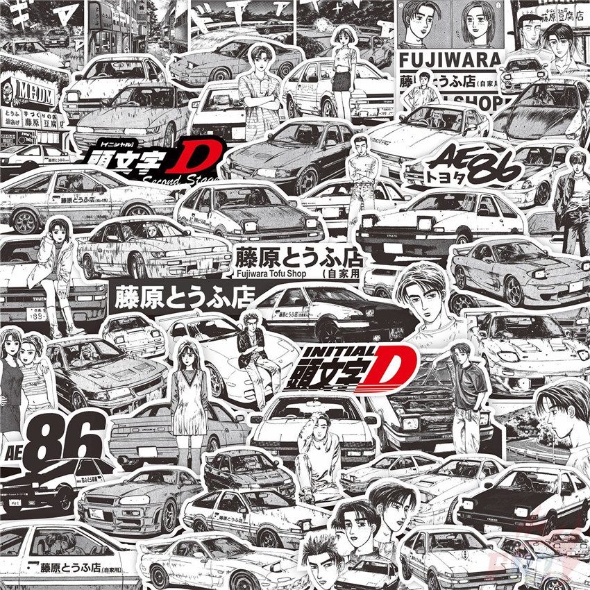 75Pcs/Set Initial D Series 02 Stickers Fashion DIY Decals Doodle ...