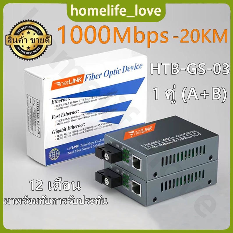 NetLINK Gigabit Media Converter 10/100/1000 MBPS HTB-GS-03 (A/B) Fiber ...