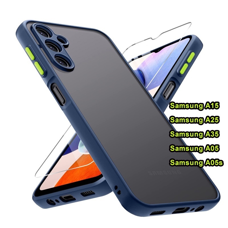 รุ่นใหม่ Case For Samsung Galaxy A36 A56 A55 5G A05 A05S A06 A16 A15/A25/A35 เคส กันกระแทก ขอบสี ...