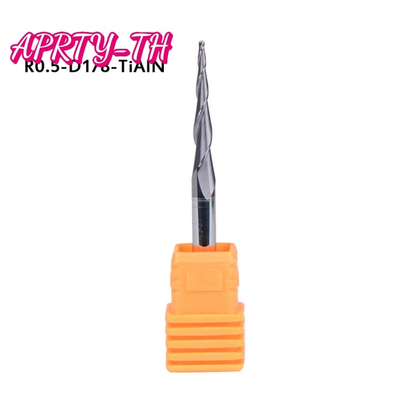 [APRTY} 1/8 Shank Radius 0.5 มม. CNC ลูกคาร์ไบด์จมูกปลายเรียวบิตเคลือบ ...