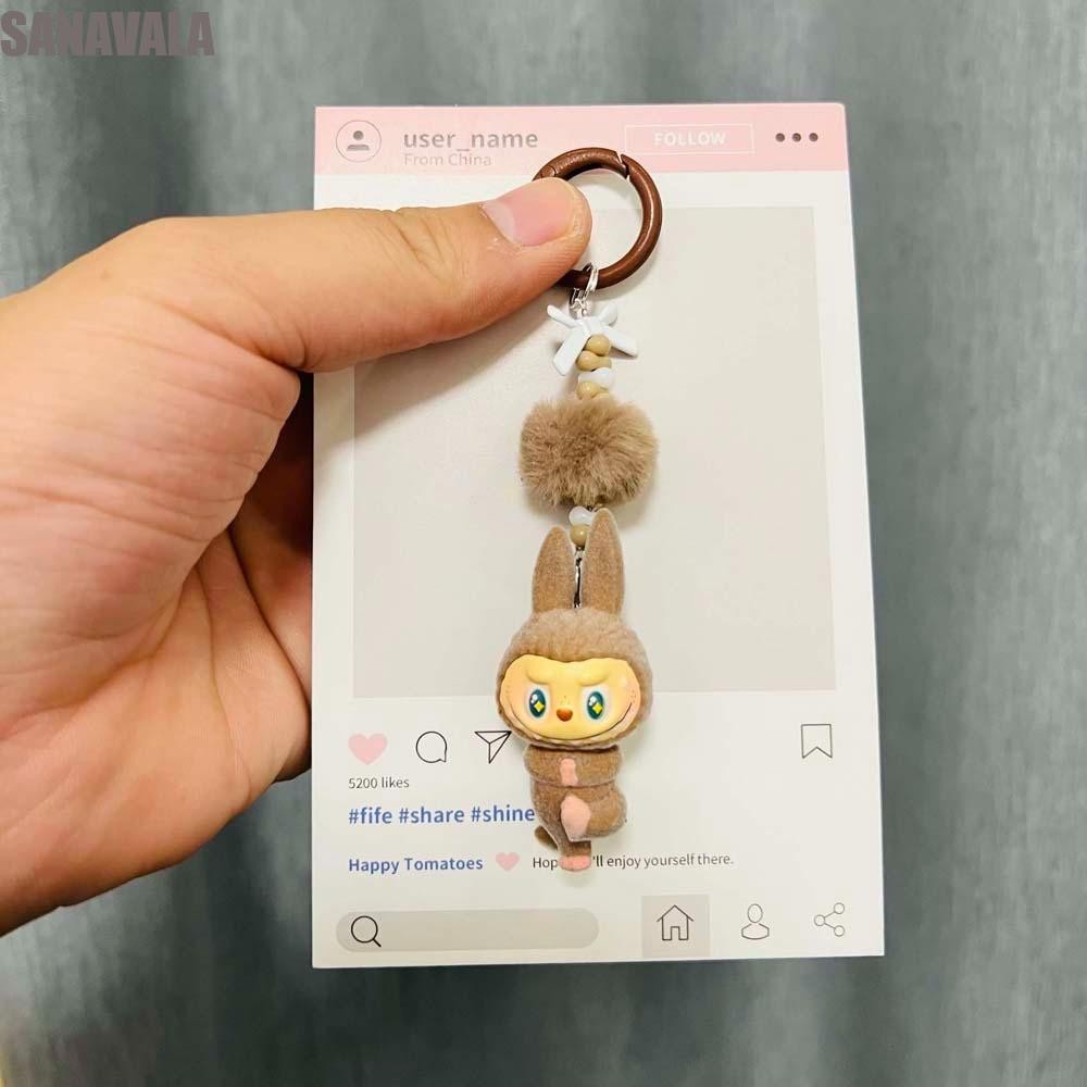 Sanavala Lazy Yoga Labubu Doll, ซิลิกาเจล Plush Ball Flocking Labubu ...
