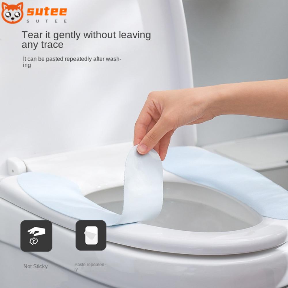 Sutee แผ่นรองนั่งชักโครก แบบนิ่ม กันลื่น มีกาวในตัว ล้างทําความสะอาดได้ ...