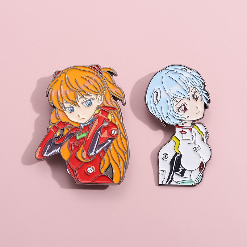 เข็มกลัดโลหะ EVA ลายการ์ตูนอนิเมะ Ayanami Rei Enamel Pins สําหรับแฟน ...