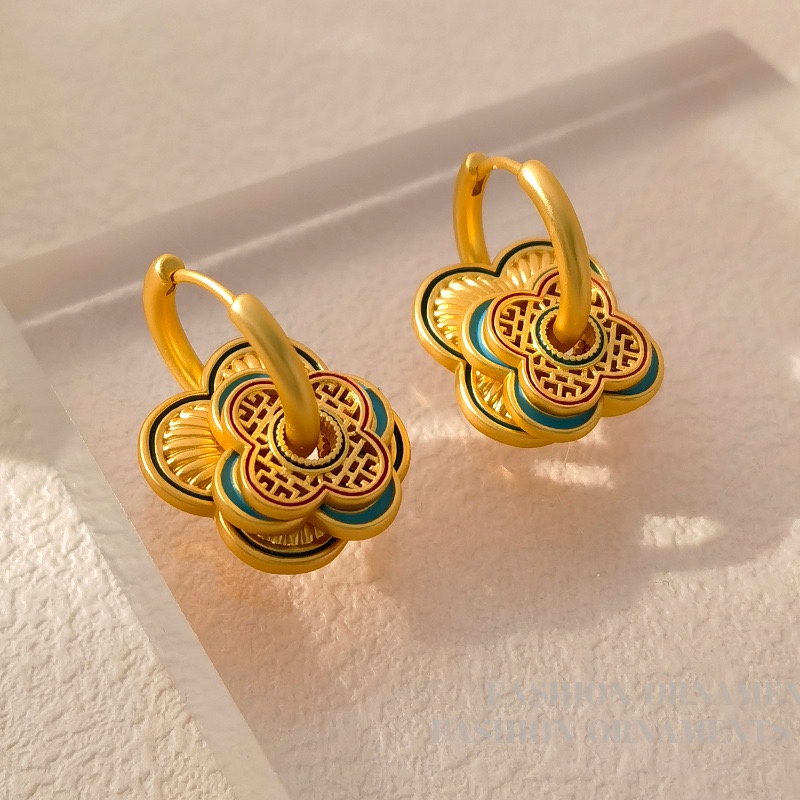 พร้อมส่งจำนวนจำกัดIRIS Vintage | Secret garden earrings GV055 เครื่องประดับ ตุ้มหู ทอง 18K S925 ...