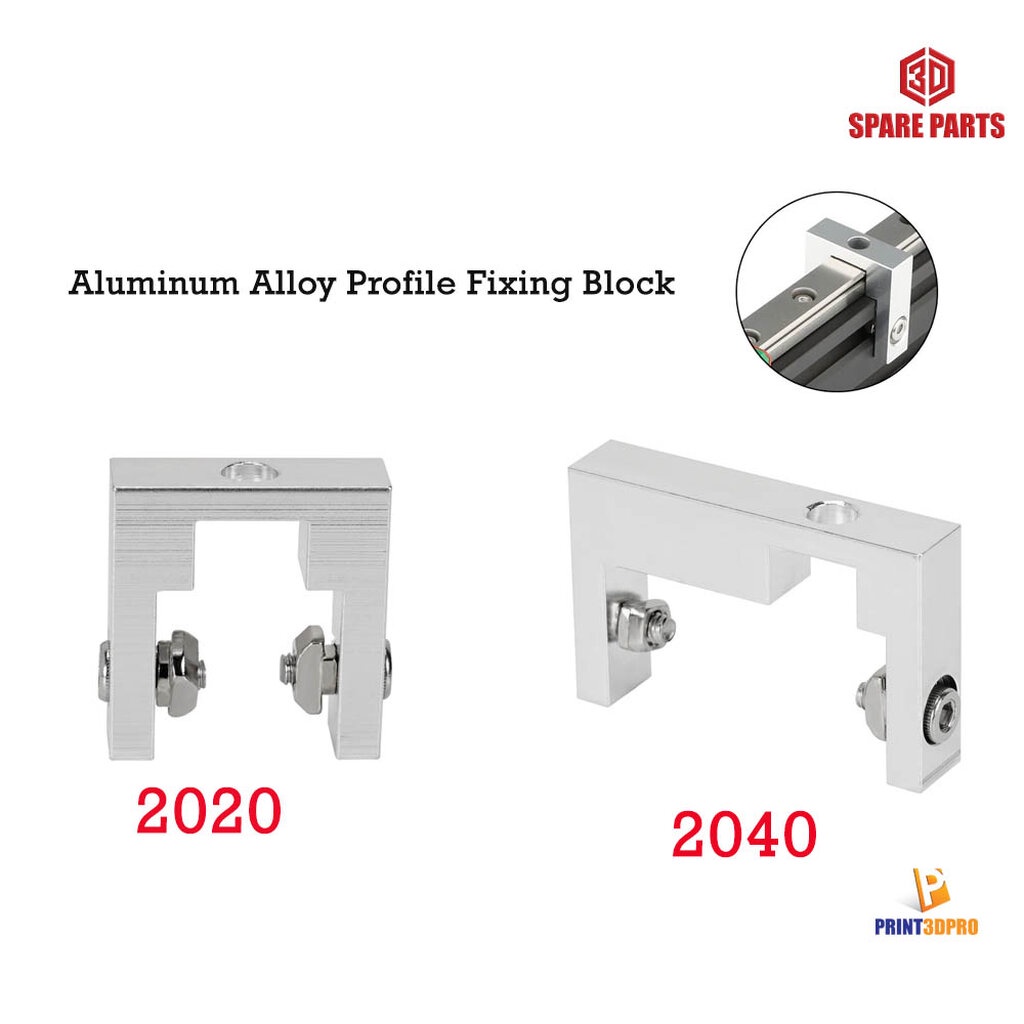 2020 2040 Aluminum Alloy Profile Fixing Block 3D Printer Part for MGN12 Linear Guide Rail Fixed ...